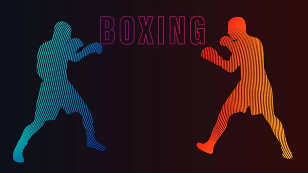Boxing Champ Standing Ready Fight Simple Drawing Box Fighting Sport ...