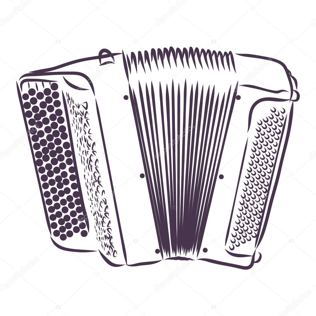 Acordeón Instrumento musical garabato estilo boceto ilustración ...