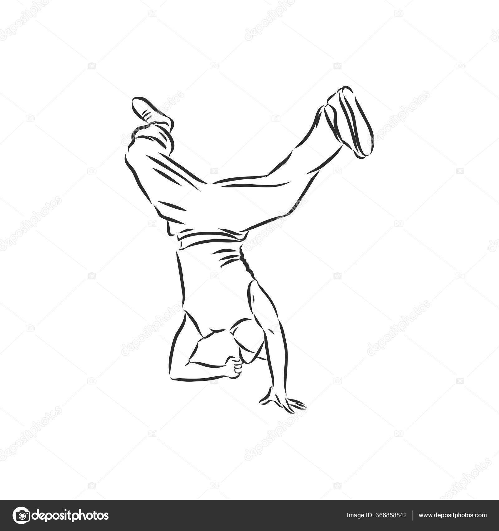 Break Dancer Continuous Line Drawing Break Dance Dancer Vector Sketch ...