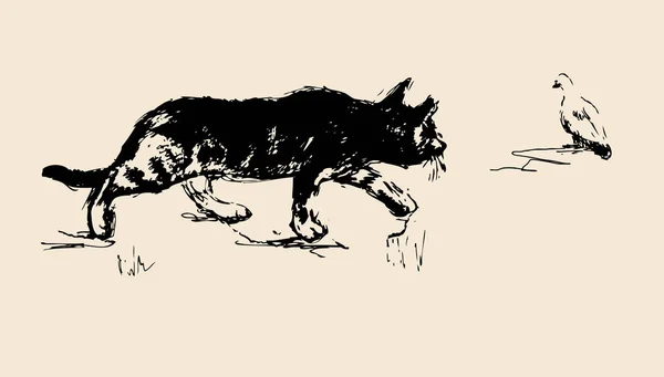 Wild Hog Line Art Vector Illustration — Stock Vector © ozherelyeva ...