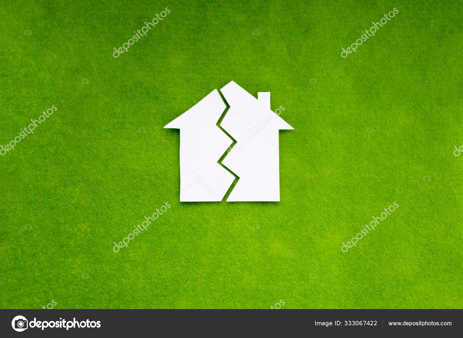 House Divided Two Halves Green Background Concept Business Division ...