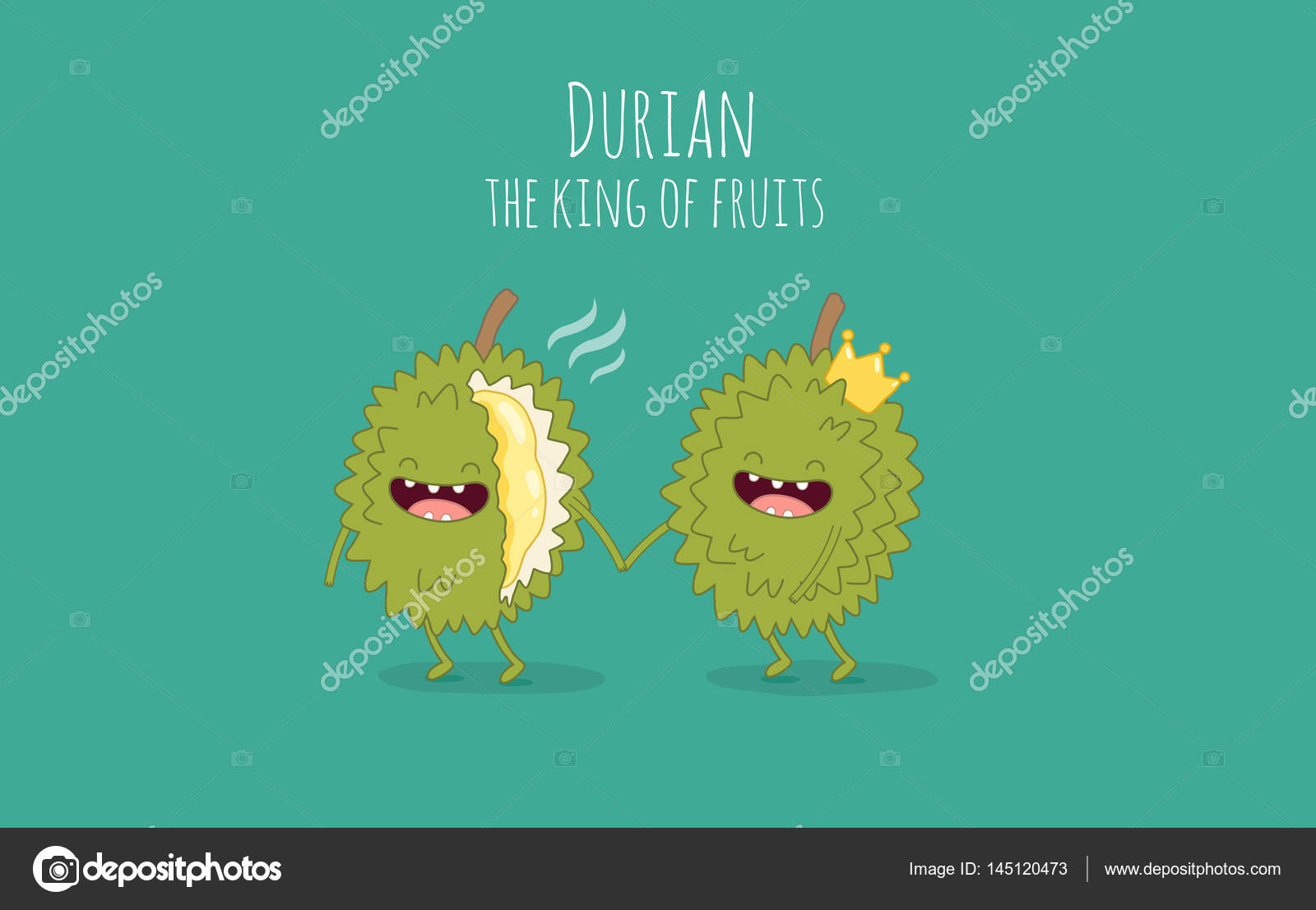 Funny Durian fruits — Stock Vector © lenkaserbina #145120473