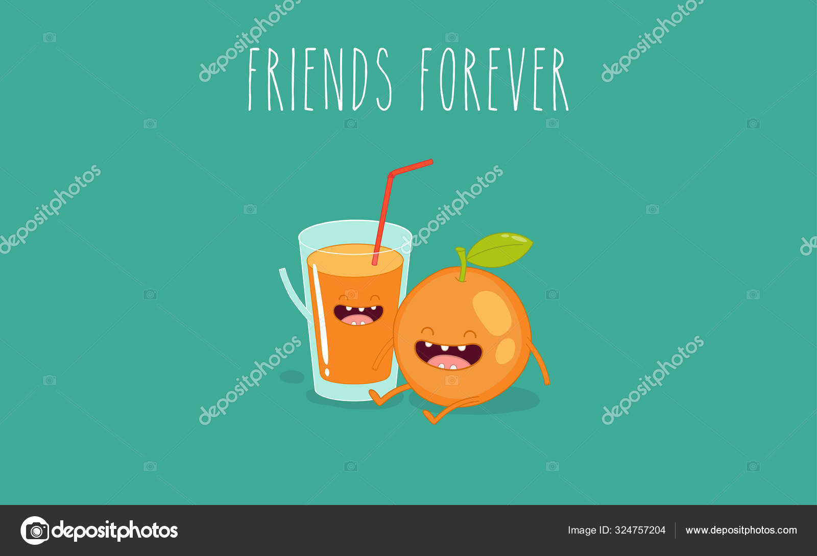 Sumo Laranja Engraçado Fundo Verde Vetor de ©lenkaserbina 324757204