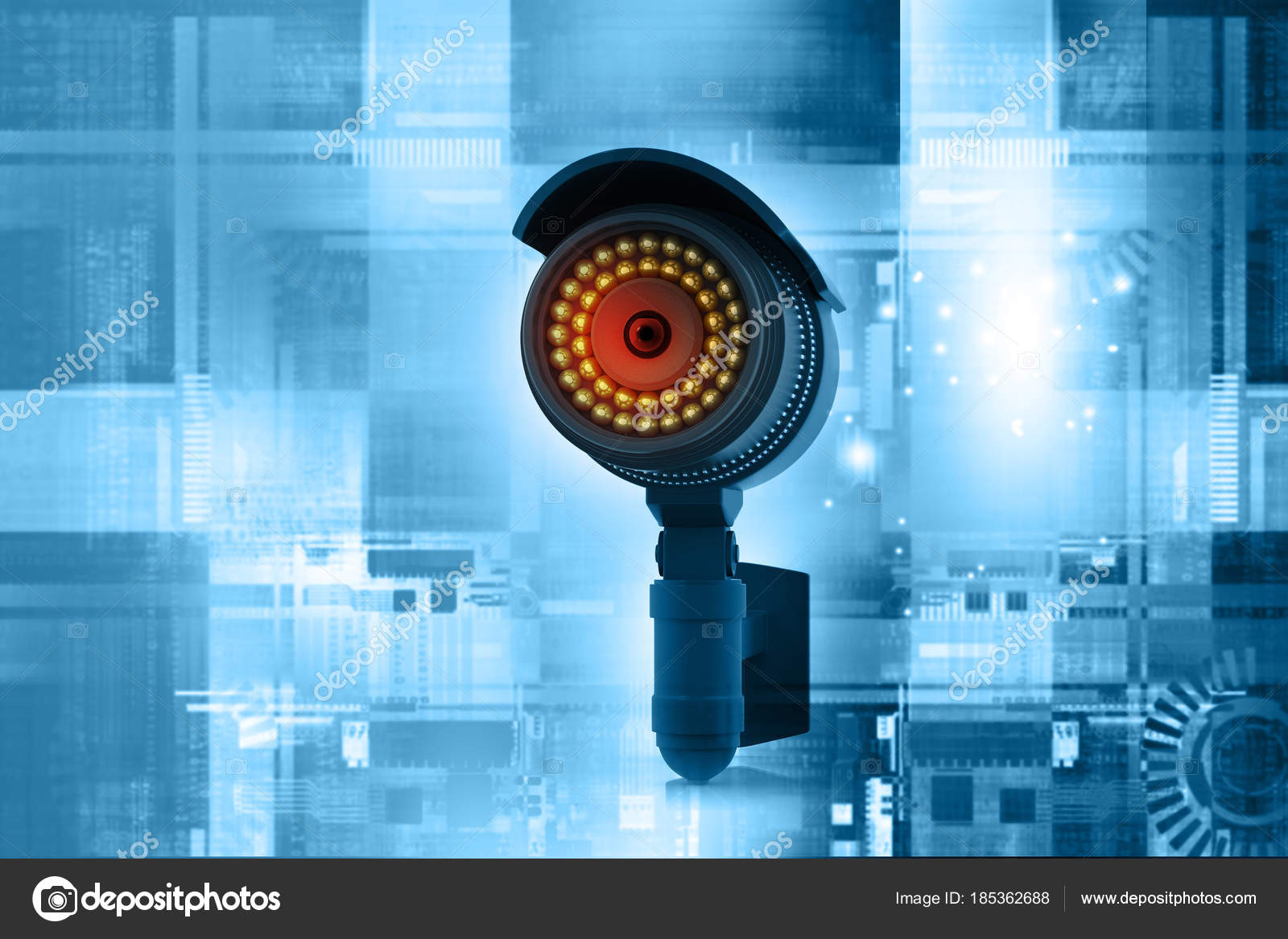 Render Surveillance Camera Technology Background Stock Photo by ...