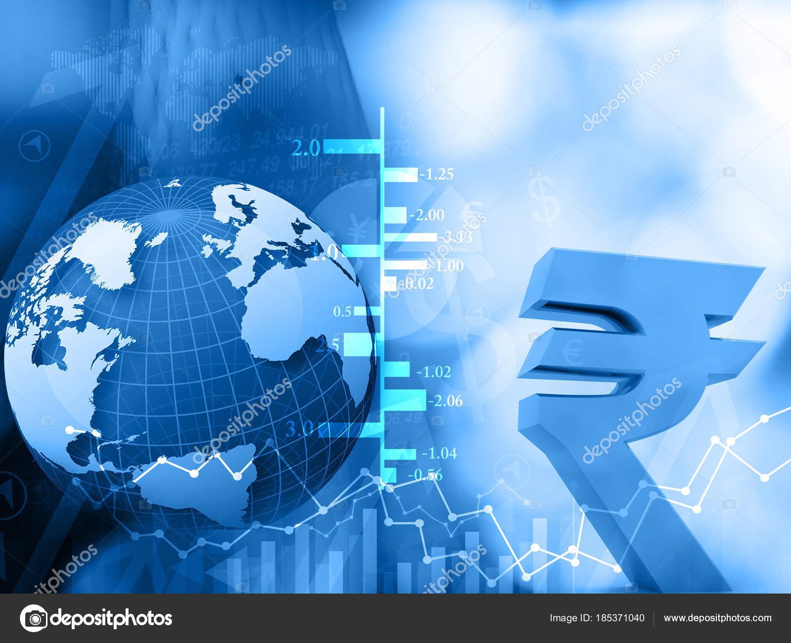 World Indian Rupee Icon Abstract Background Illustration — Stock Photo ...