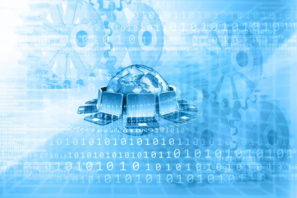 Computer networking technology. 3d illustration - Stock Image - Everypixel