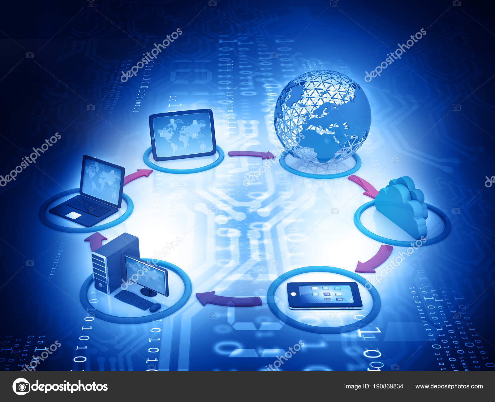 Computer Network Internet Communication Concept Illustration — Stock ...