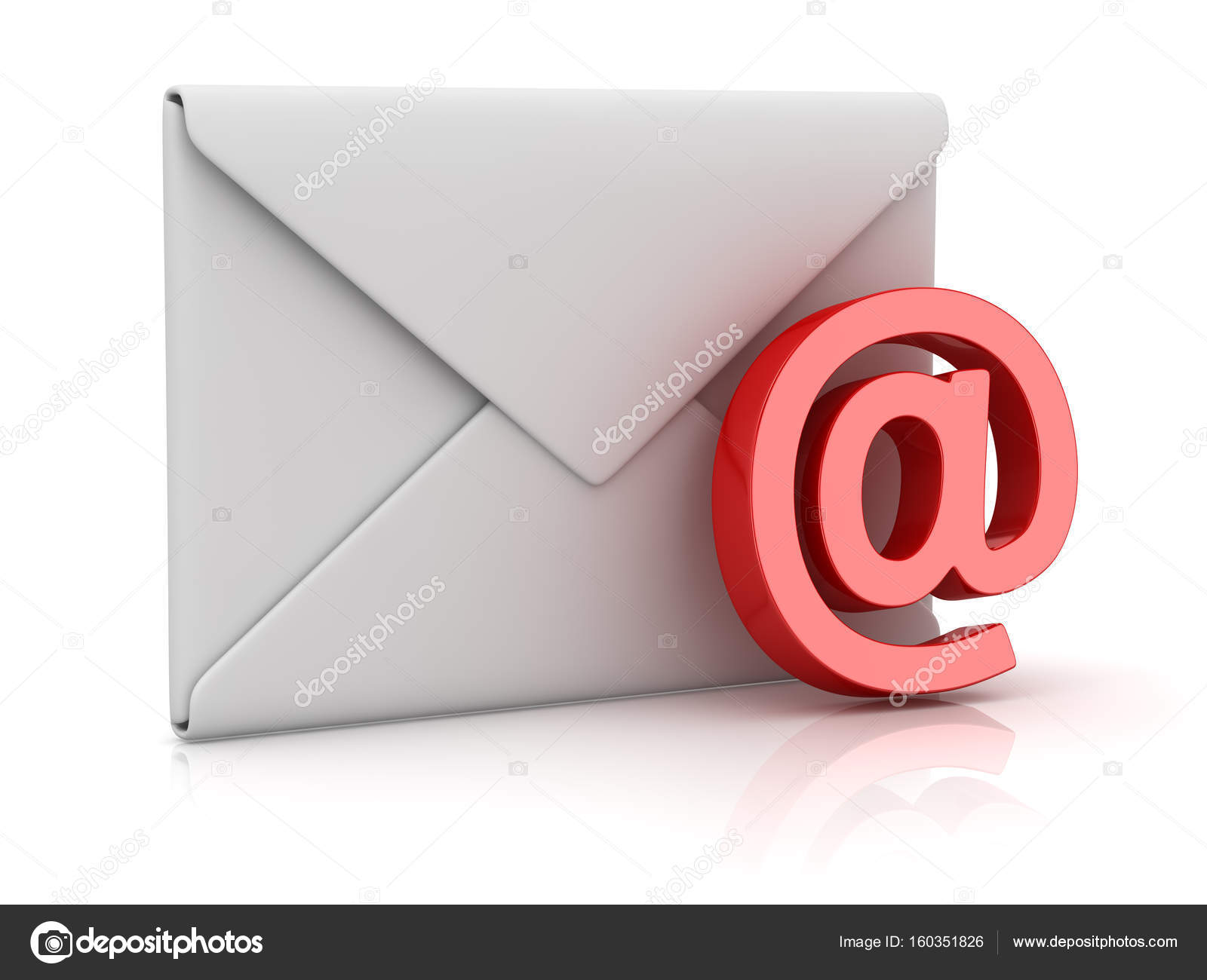 White Envelope and Red At Symbol — Stock Photo © adempercem #160351826