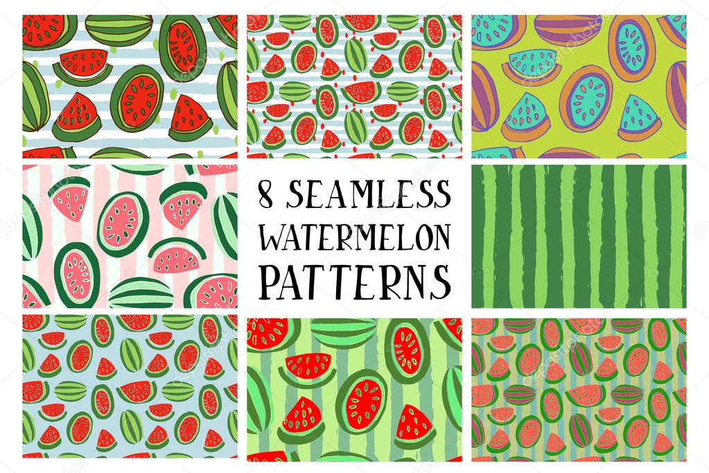 Set of patterns from watermelon Stock Vector by ©nastyaaroma2011 125922362