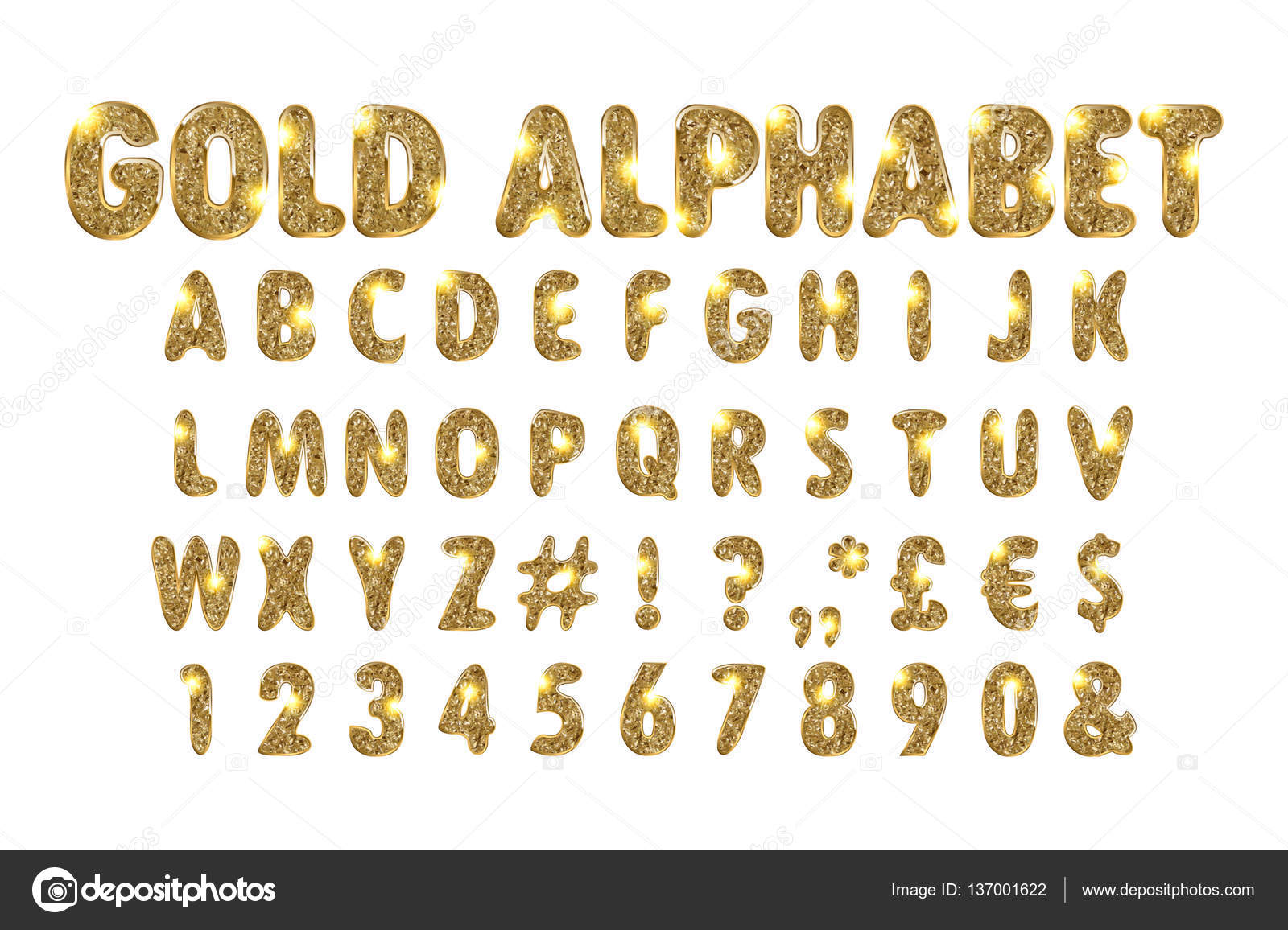 Golden alphabet on a white background Stock Vector by ©nastyaaroma2011 ...