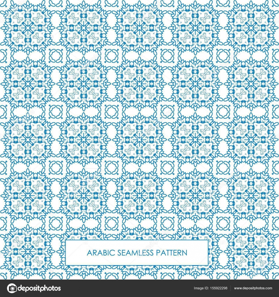 Seamless arabic pattern blue Stock Vector by ©nastyaaroma2011 155922298