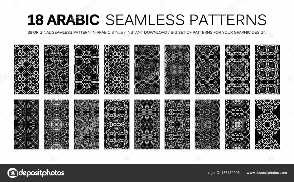 18 Modern line vector traditional arabic pattern Stock Vector by ...