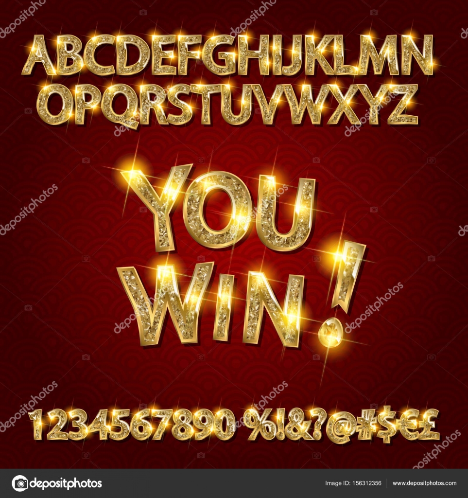 You win. gold alphabets and numbers Stock Vector by ©nastyaaroma2011 ...