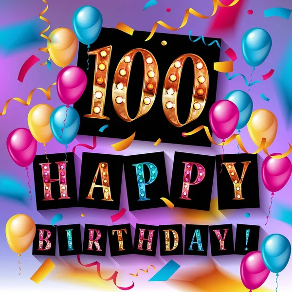 Happy 100th birthday Vector Art Stock Images | Depositphotos