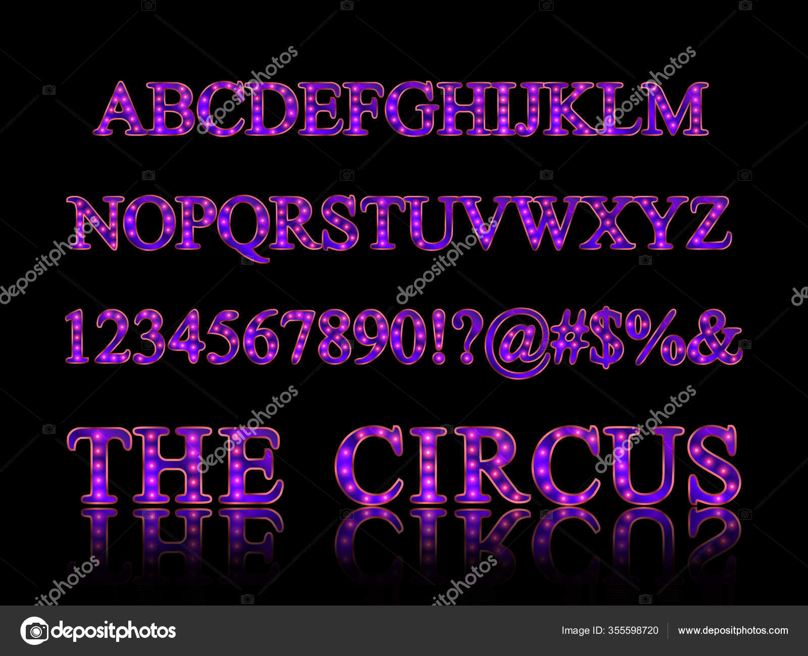 Alphabet Show Lamps Vector Stock Vector by ©nastyaaroma2011 355598720