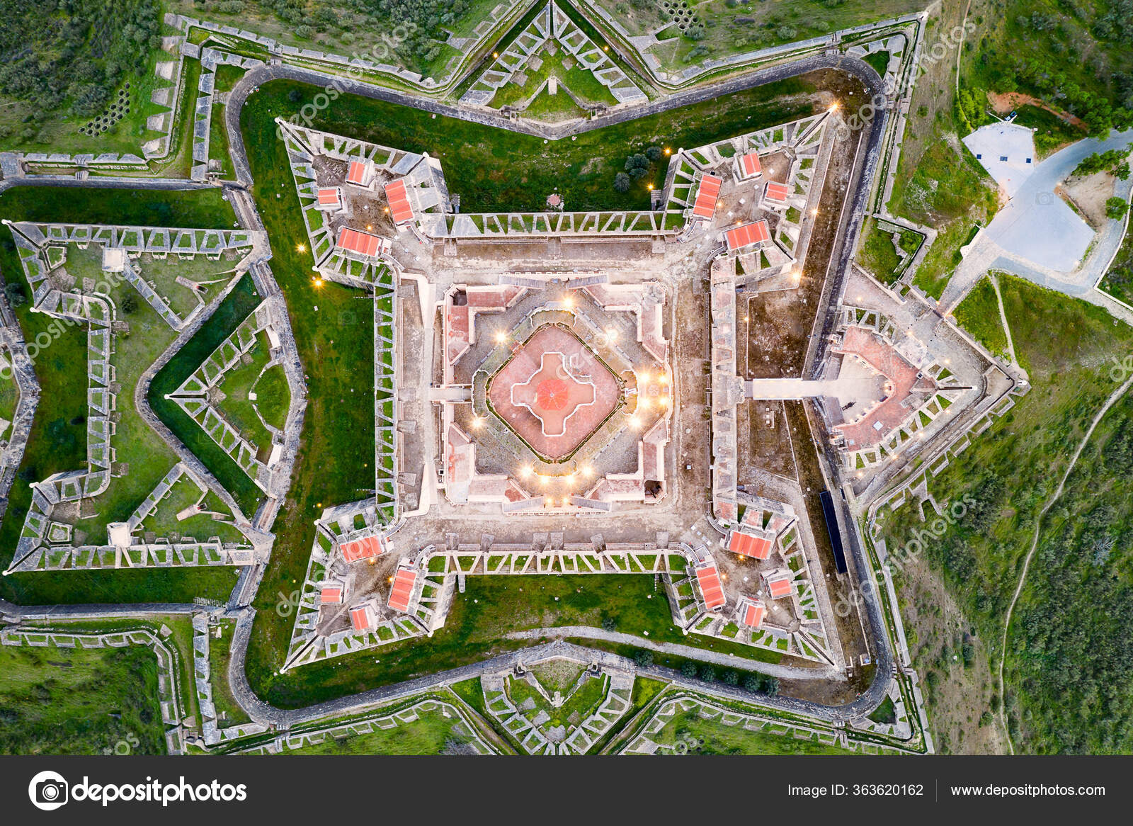 Elvas Fort Drone Aerial Top View Forte Nossa Senhora Graca Stock Photo ...