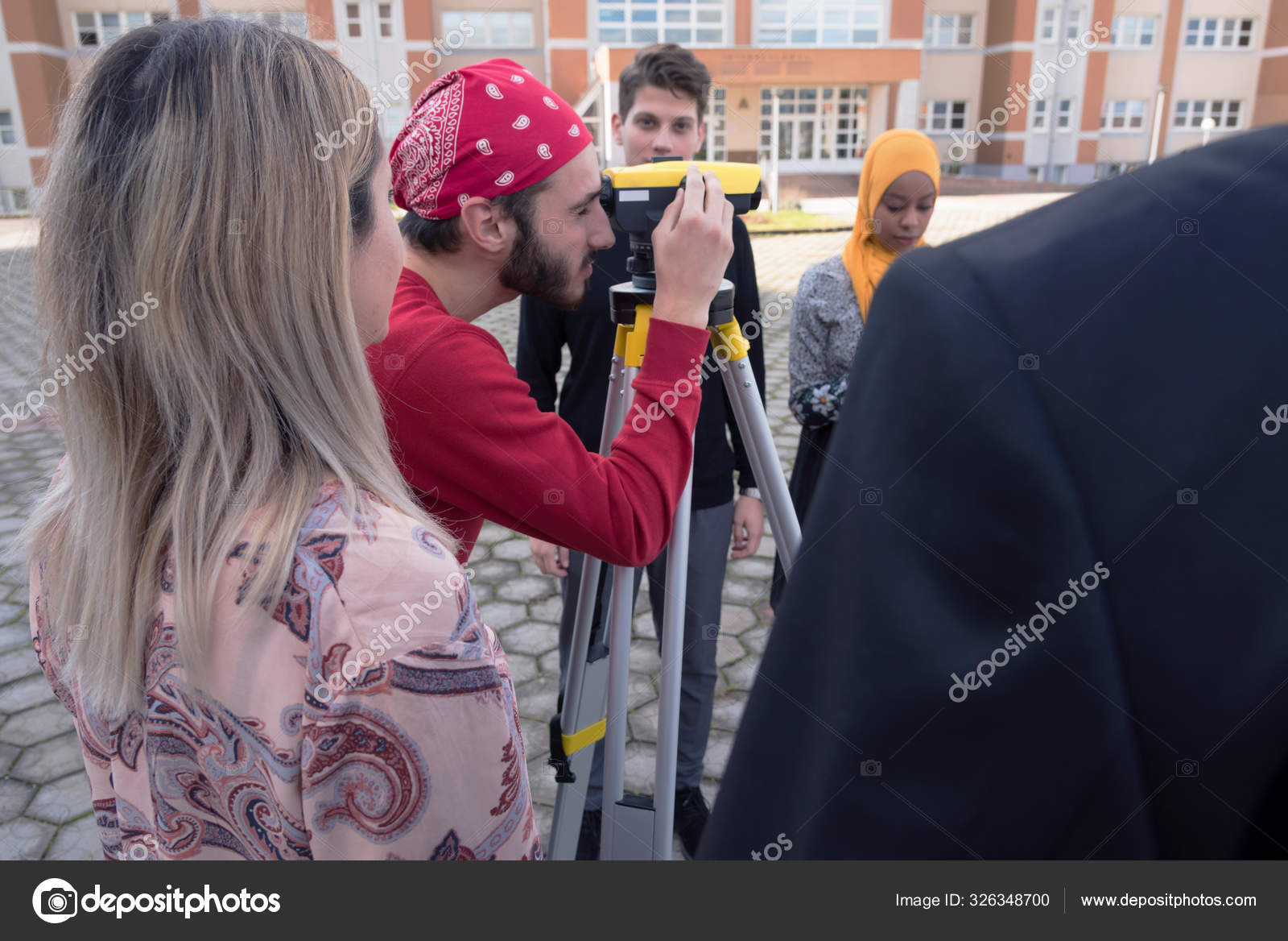 Group of students of architecture doing practice lessons as Sur Stock ...