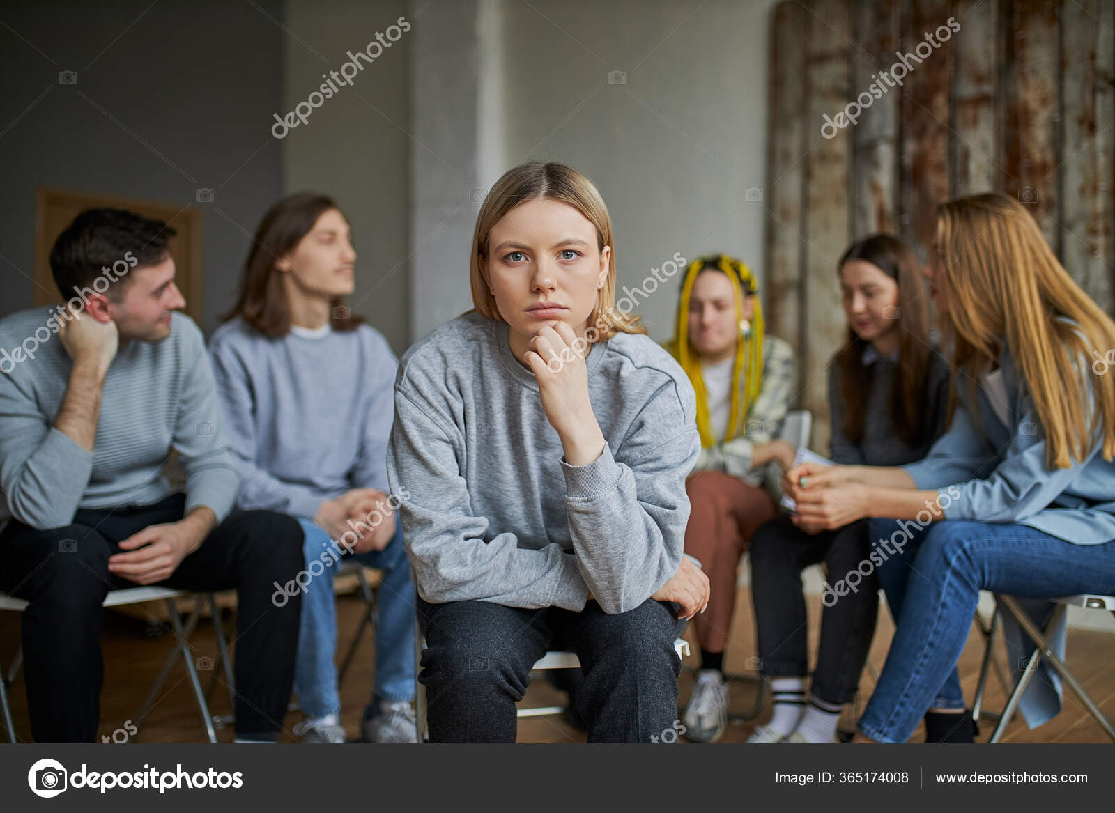 Addict seriously look at camera Stock Photo by ©romanchazov27 365174008