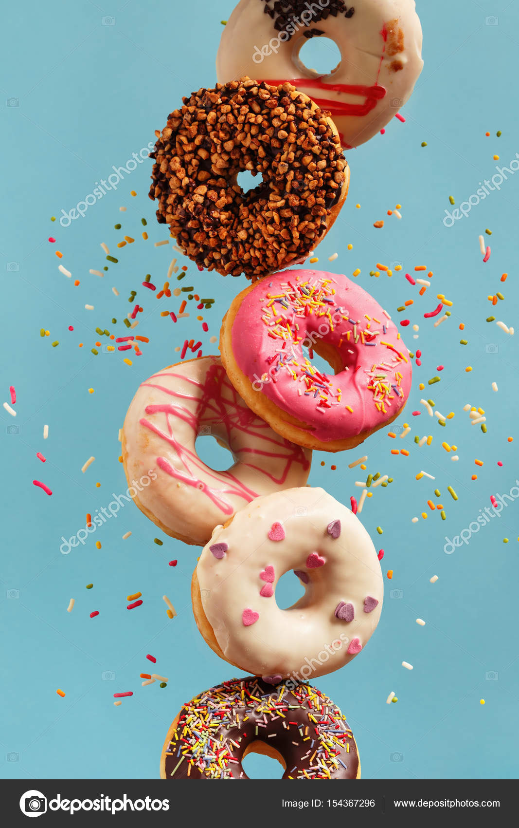 Various sweet donuts Stock Photo by ©Melica 154367296