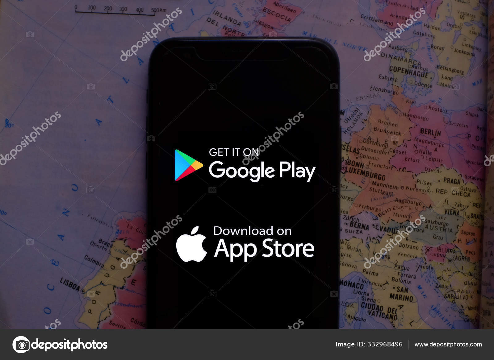 Smart Phone App Store Logo Google Play Store What Virtual — Stock ...