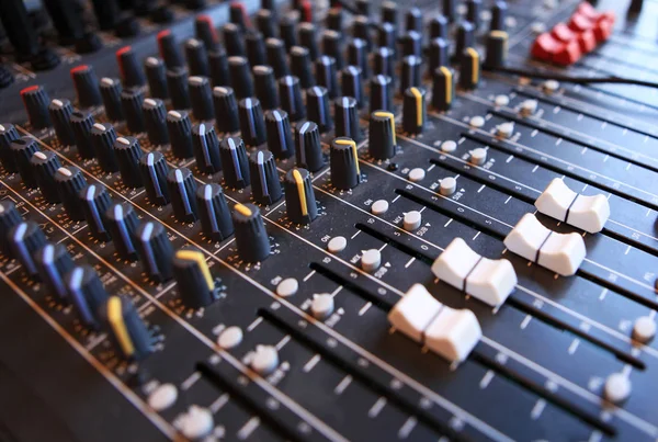 close ups on studio mixers used for media and events directing and ...