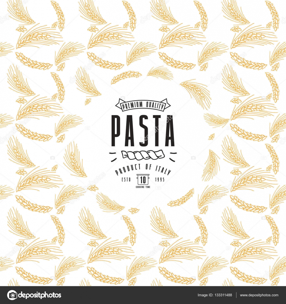 Pasta label and frame with pattern Stock Vector by ©Neuevector 133311488