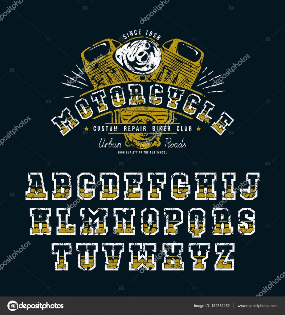 Decorative serif font in biker style Stock Vector Image by ©Neuevector ...
