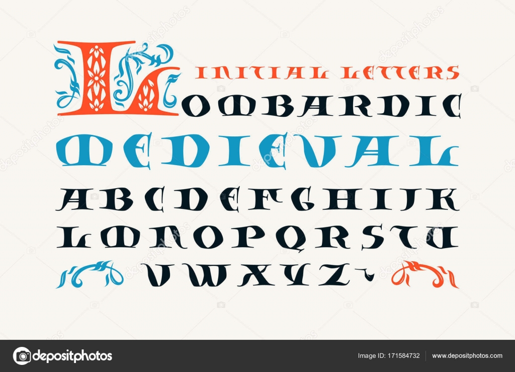 Lombardic medieval capital font Stock Vector Image by ©Neuevector ...