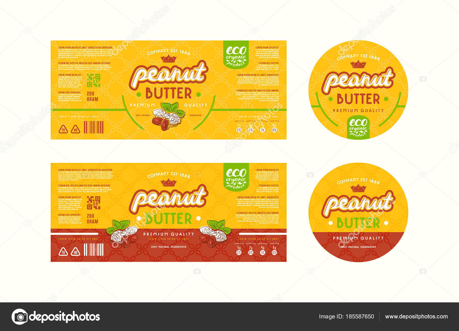 Set of templates label for peanut butter Stock Vector Image by ...