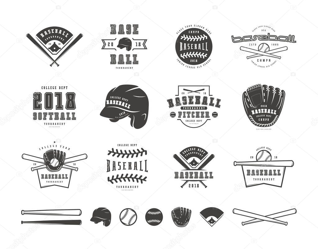 Conjunto de emblemas e insignias del equipo de b isbol 2024