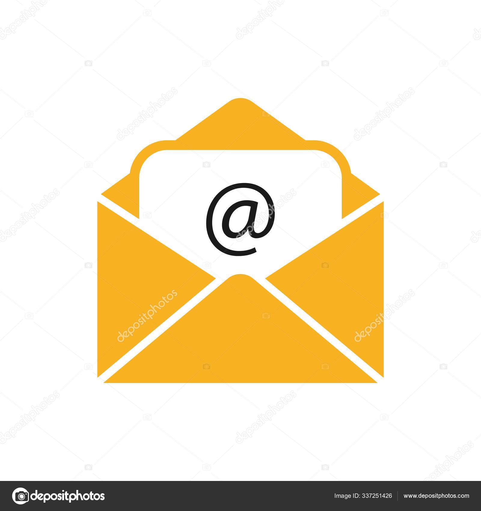 Mail envelope icon in flat style. Email message vector illustration on ...