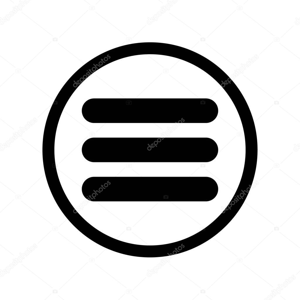 Gruesa hamburguesa menú barra de línea de arte icono de vectores para ...