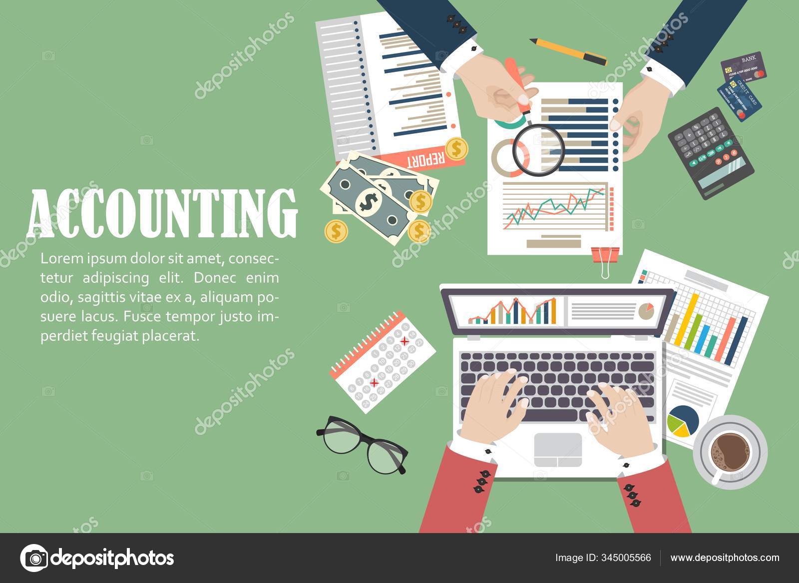 Flat Design Auditing Analysis Data Accounting Planning Management ...