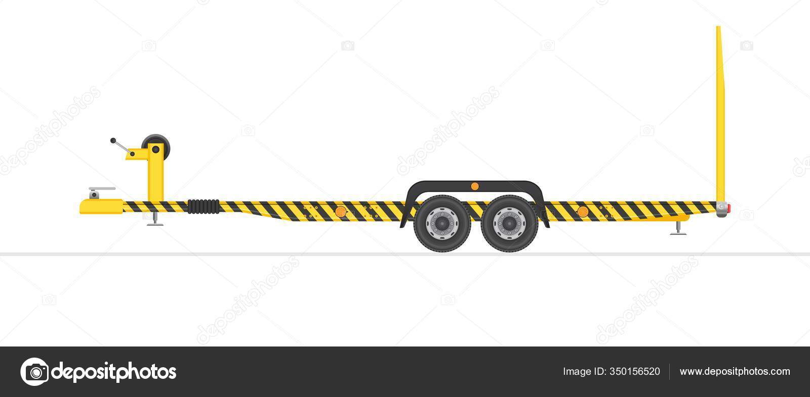 Car Trailer Vehicle Transportation Vector Illustration Isolated White ...