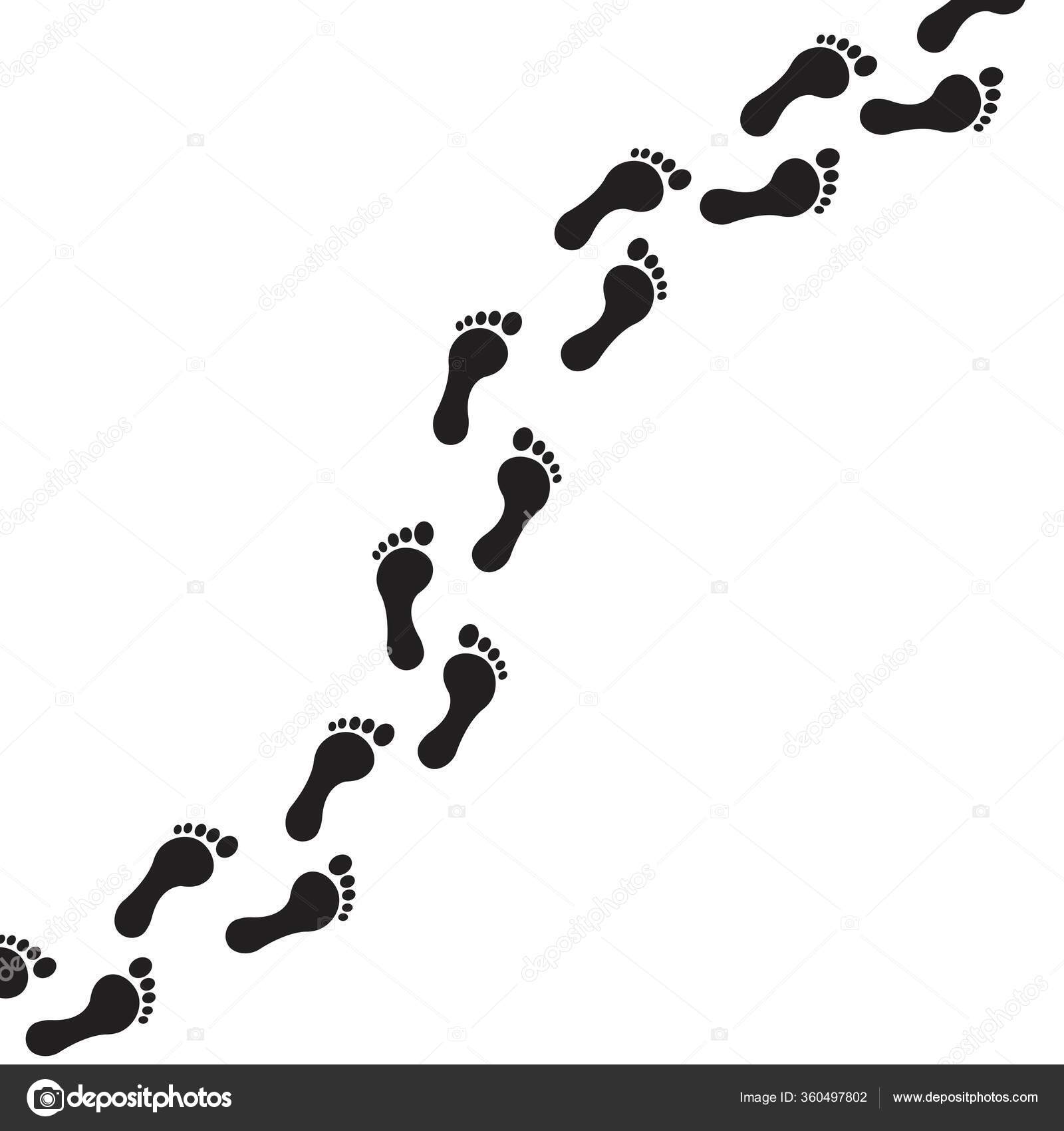 Footprint Path Vector Illustration Isolated White Background Stock ...