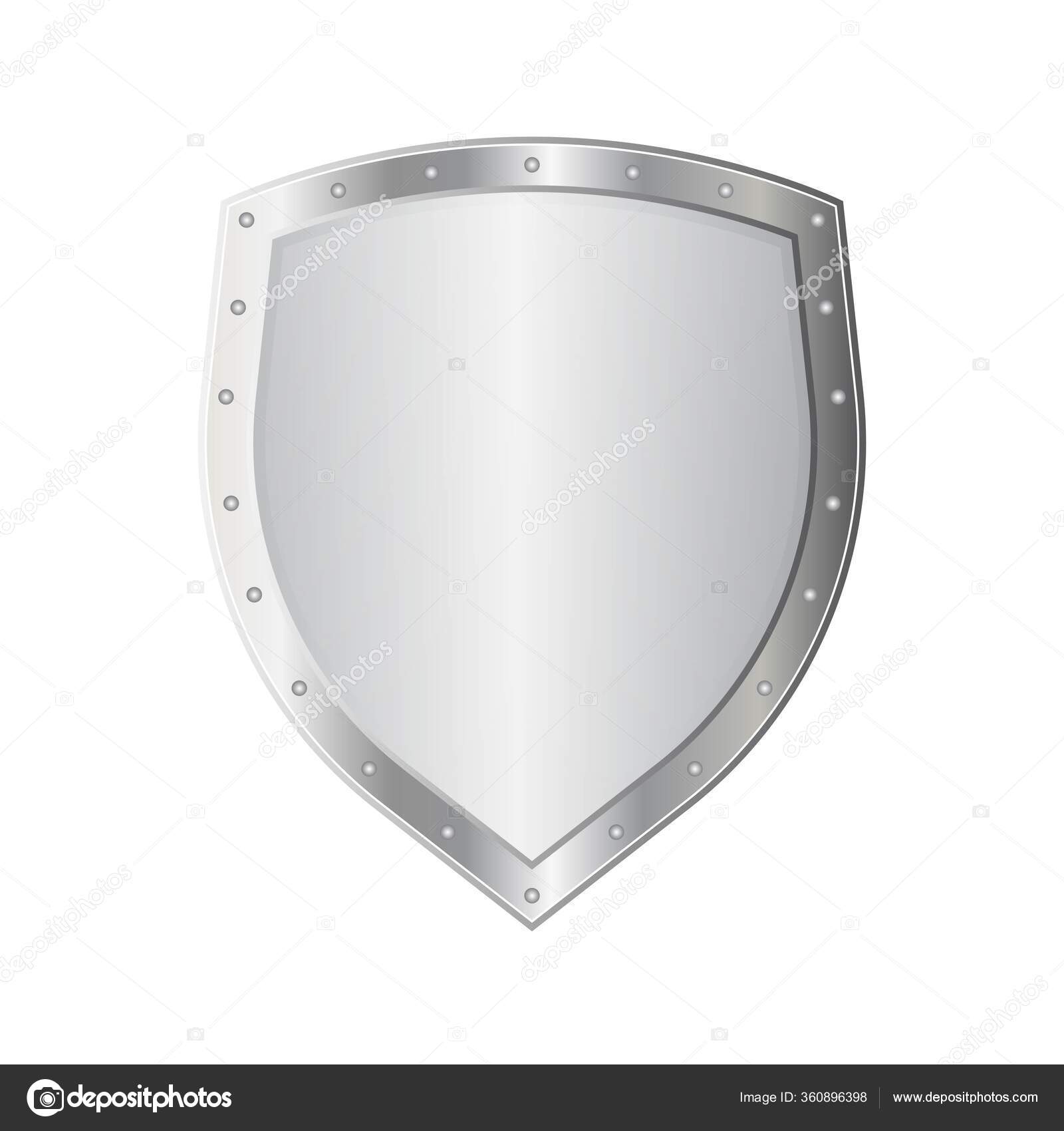 Metal 3d Green Shield Vector Illustration Isolated On White