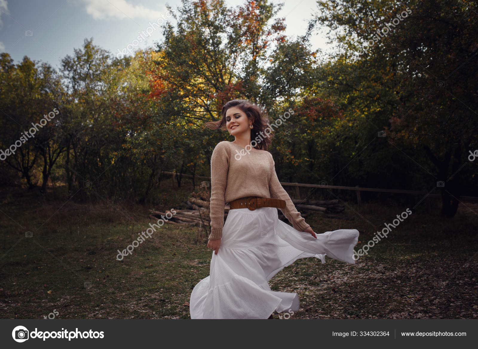 Girl resting in the village, portrait of a woman in rustic style. Stock ...