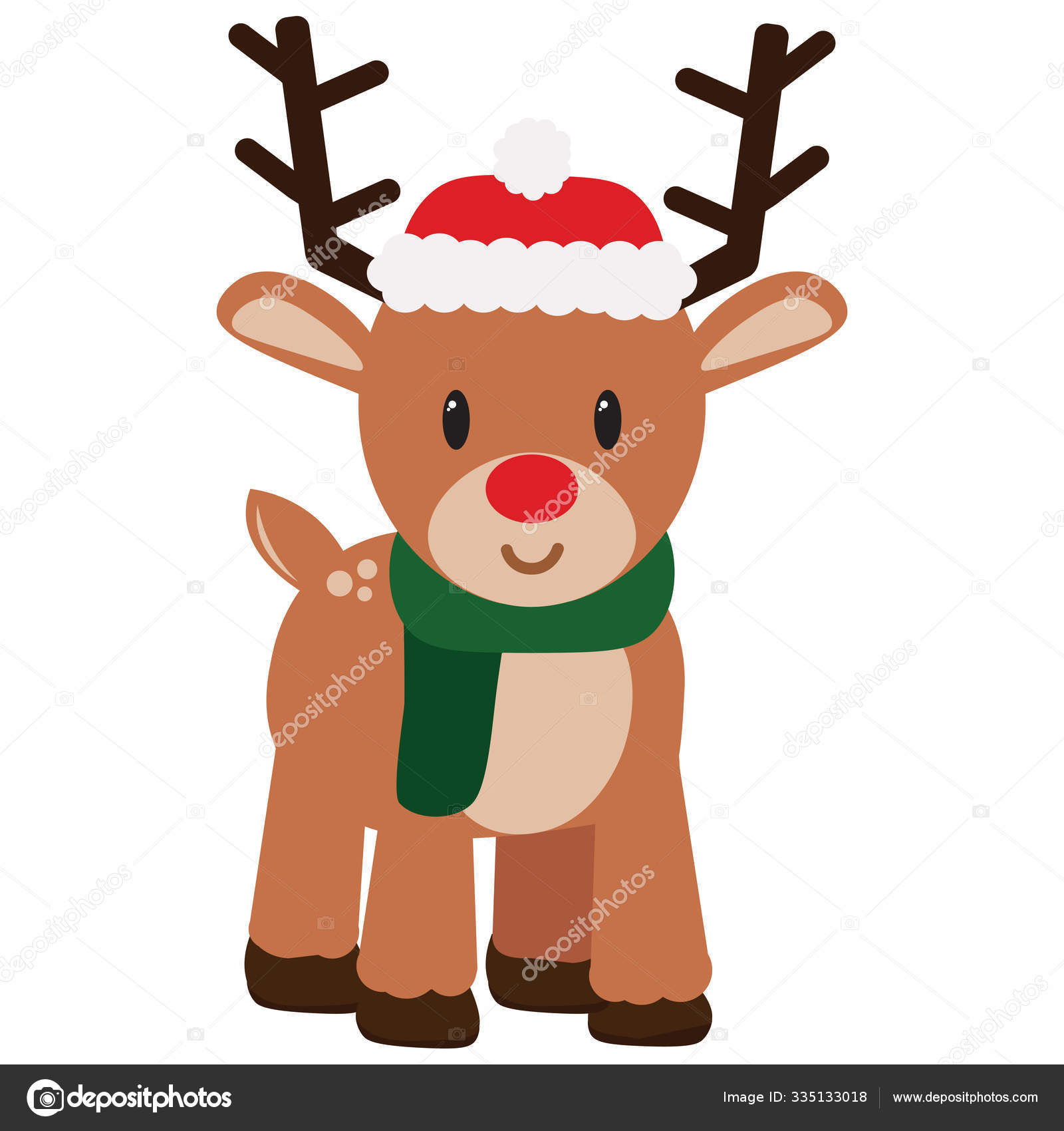 Vector de dibujos animados reno lindo aislado Vector de stock por ...