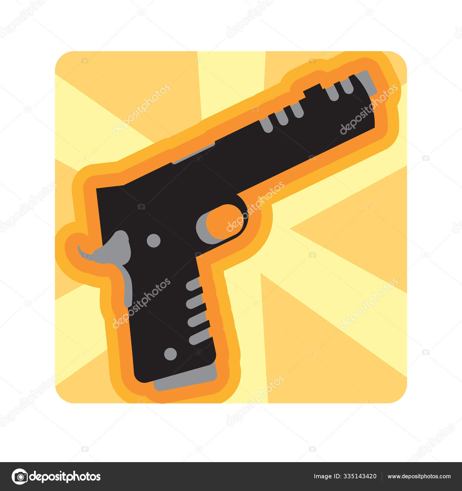 Vector cute gun icon colorful isolated Stock Vector Image by ...