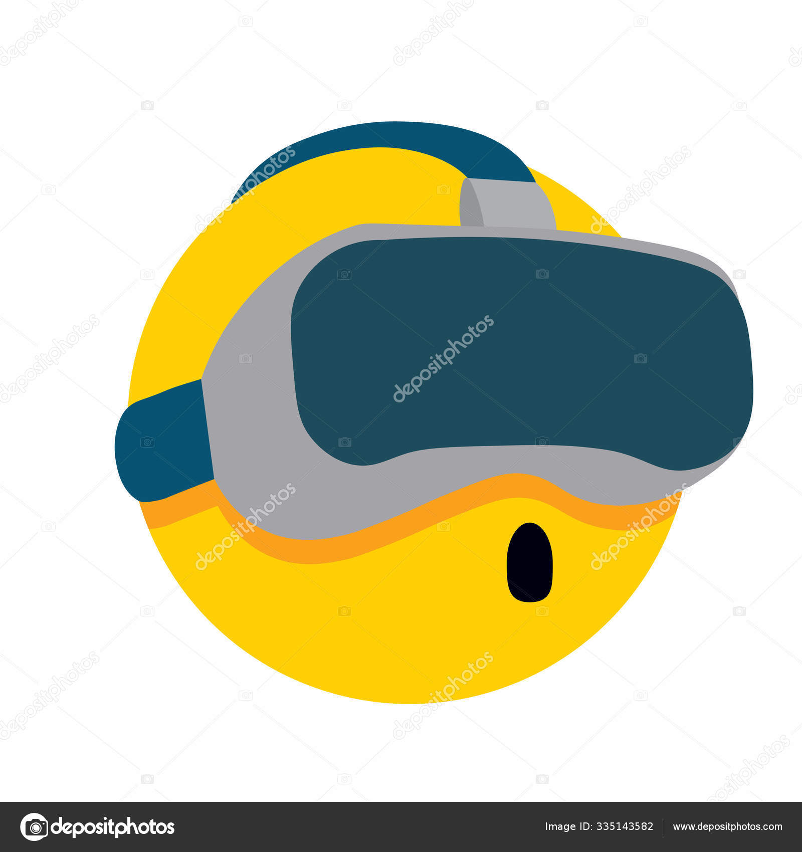 Vector cute emoji vr glasses colorful isolated Stock Vector Image by ...