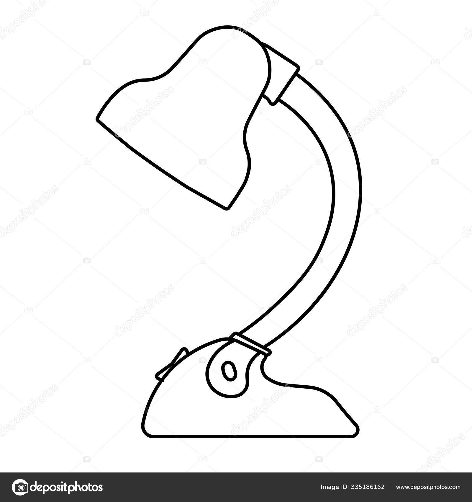 Lámpara de dibujos animados aislada sobre fondo blanco Vector de stock ...