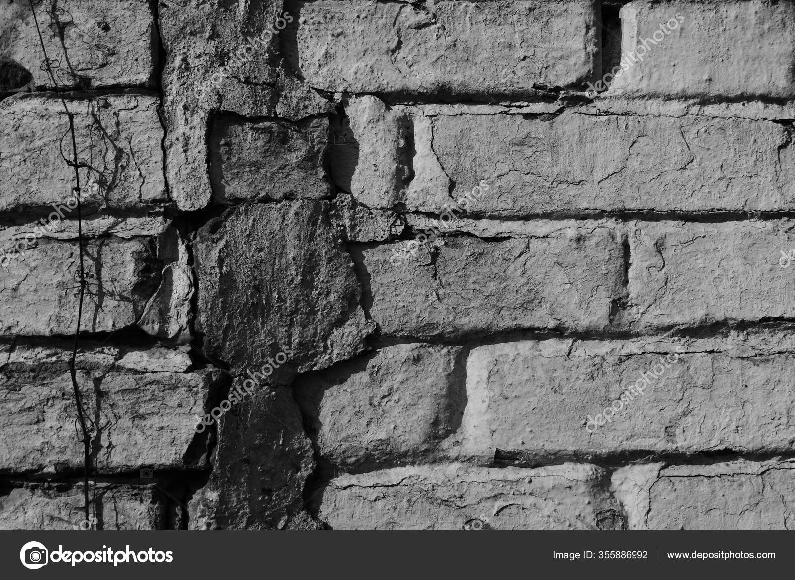 Stuccoed Facade Old Brick Wall — Stock Photo © AlexKyiv #355886992