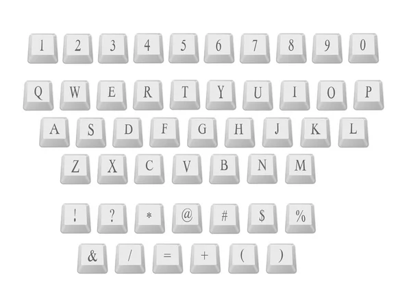 The alphabet computer keys isolated on white — Stock Photo © scratch ...