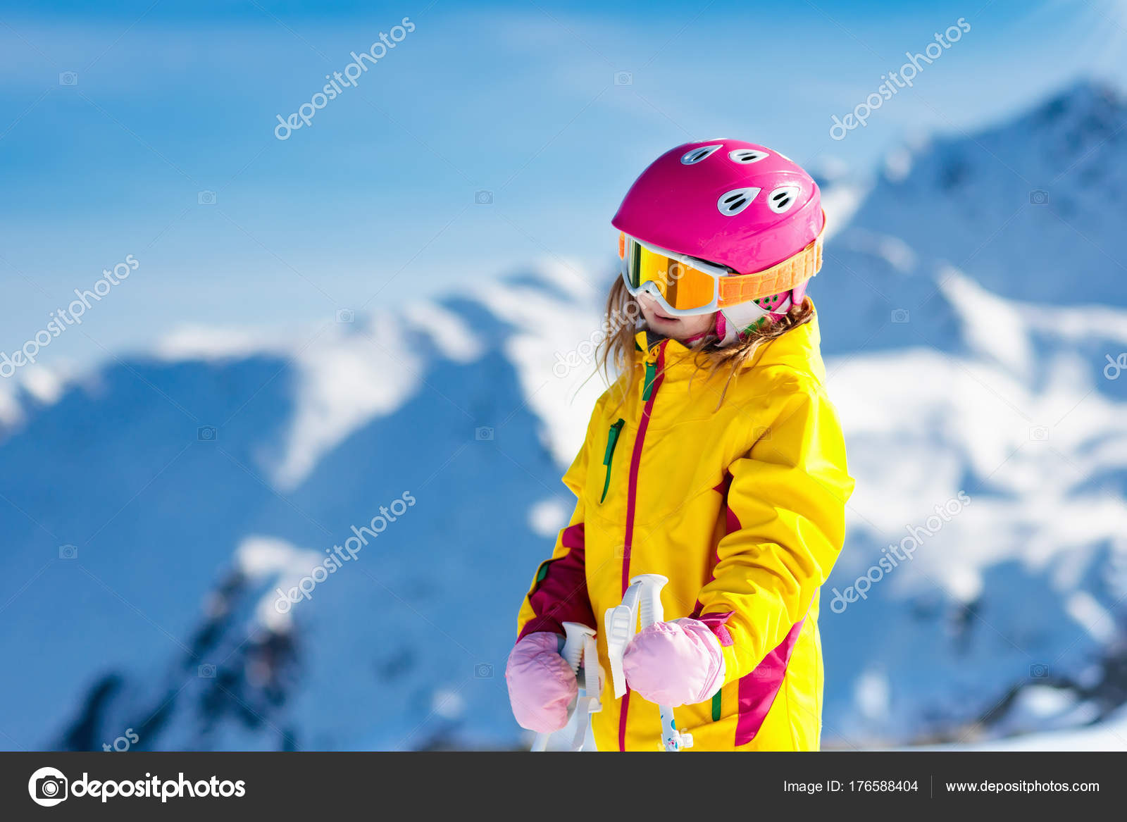 Ski and snow fun. Kids skiing. Child winter sport. — Stock Photo ...