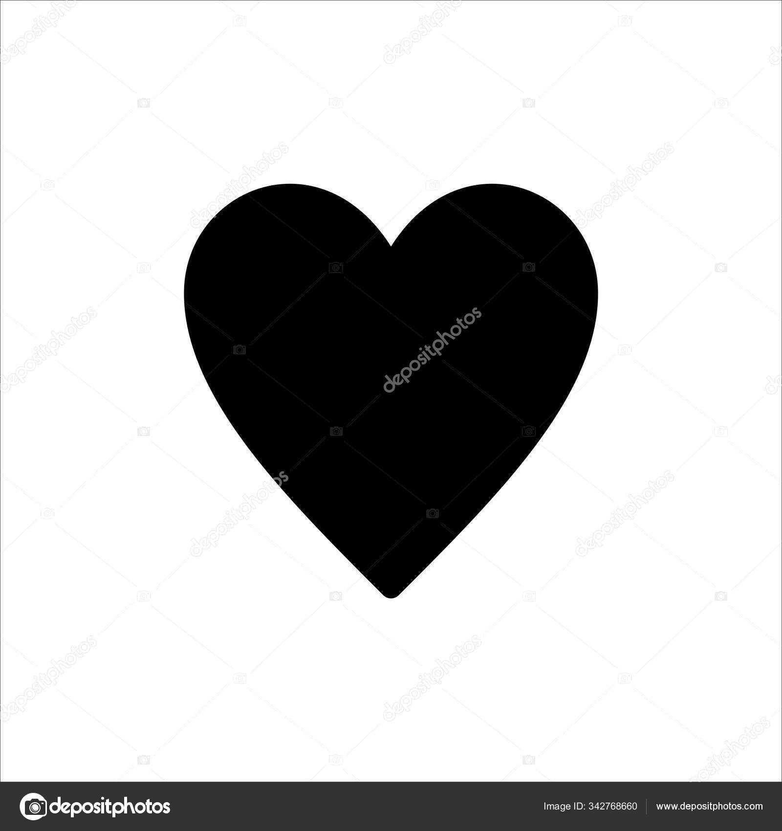 Icono Del Corazón Del Vector Negro Símbolo Amor Con Icono Vector de ...