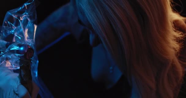 Close Young Female Tattoo Master Tattooing Her Studio Slow Motion ⬇ ...