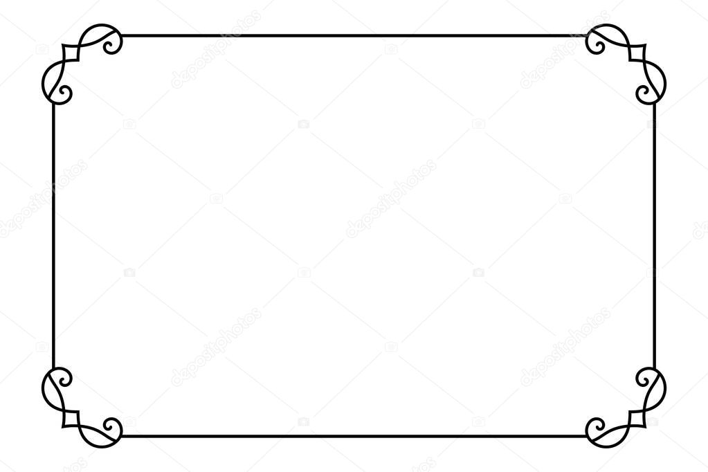 Ornamental decorative page frame. Vector Line style border template ...