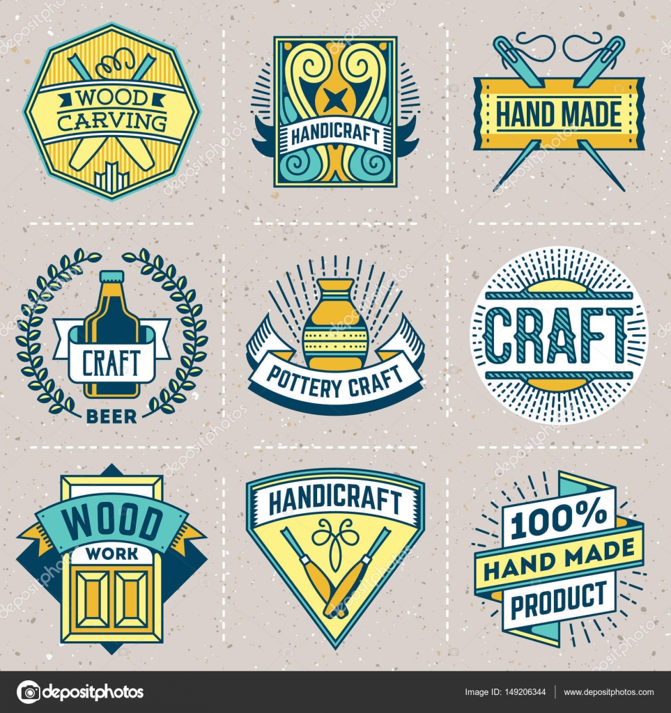 Craft color logos — Stock Vector © Sashatigar #149206344