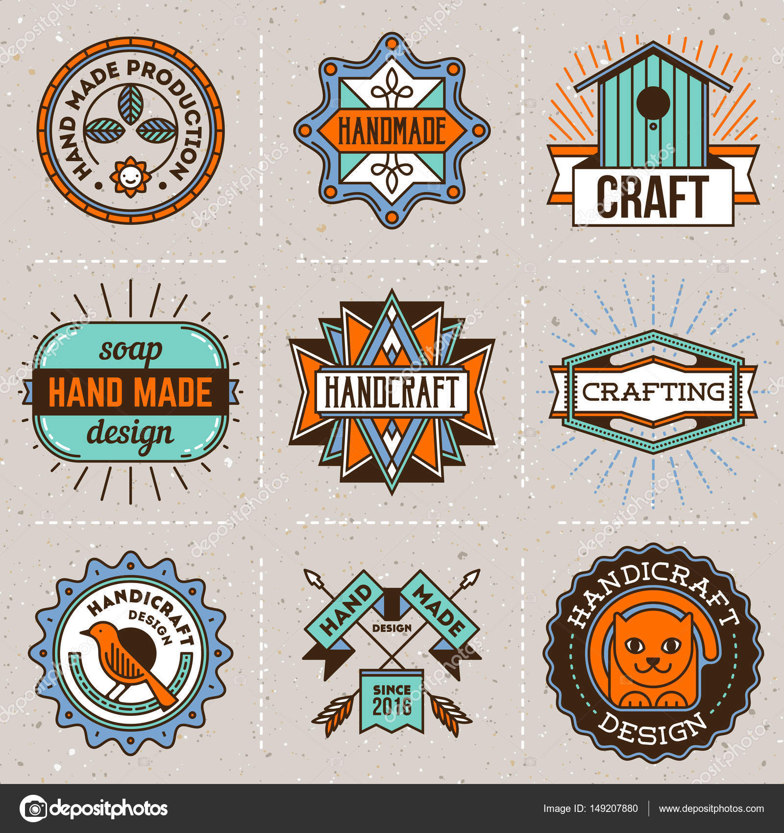 Handicraft and handmade signs set Stock Vector Image by ©Sashatigar ...