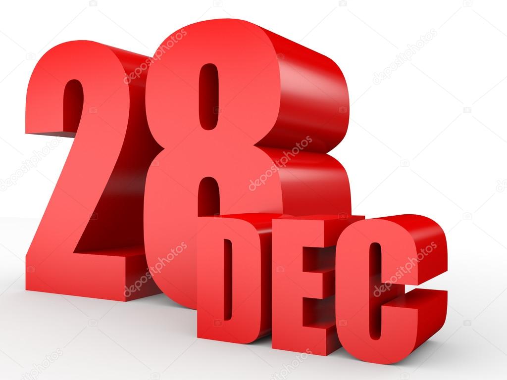 December 28. Text on white background. — Stock Photo © iCreative3D ...